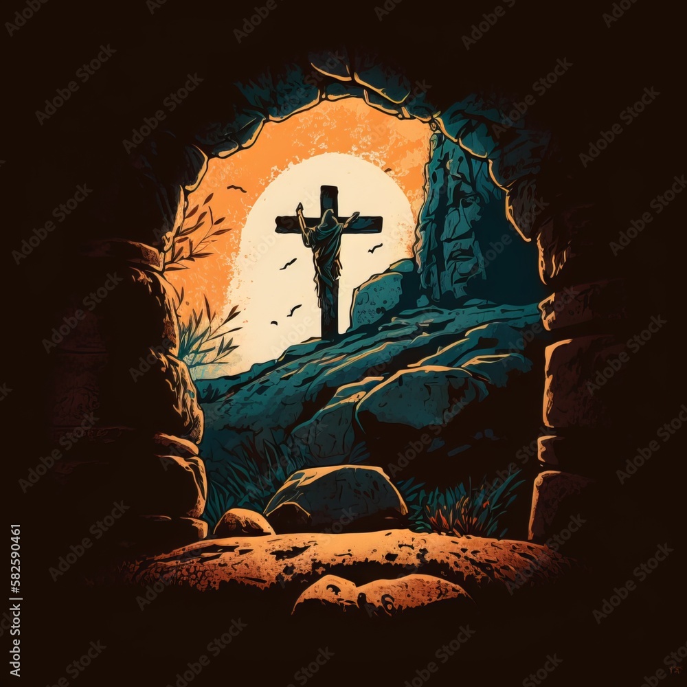 Experience the View from the Tomb: Jesus Cross in Stunning Detail Stock ...