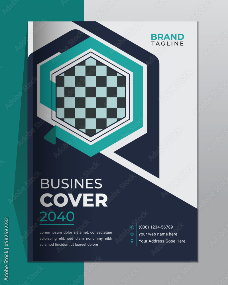 Corporate business brochure book cover template design with Leaflet ...