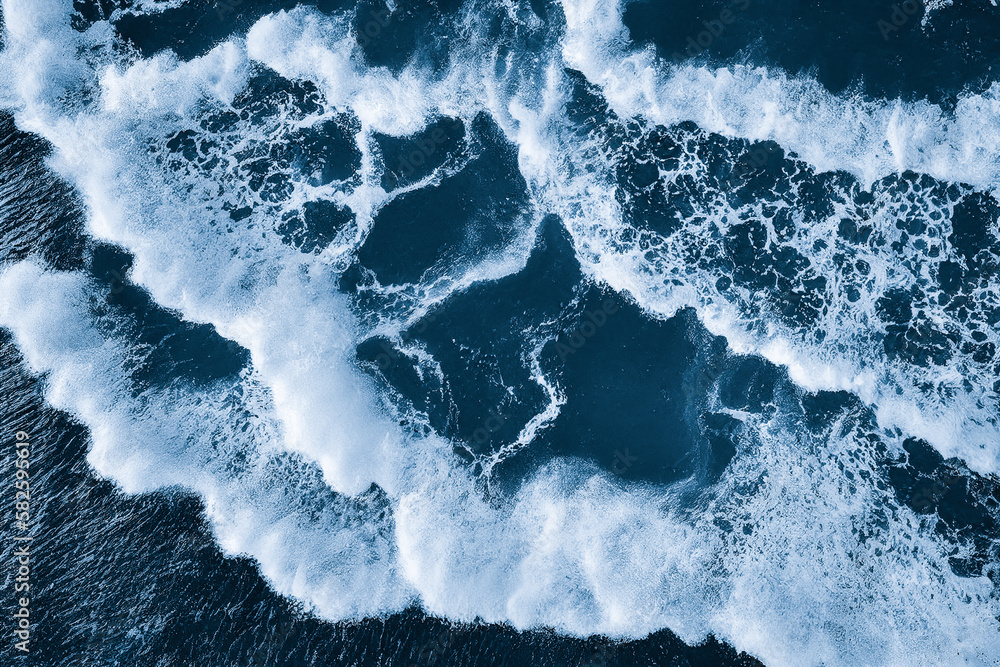 Spectacular aerial top view background photo of ocean sea water white ...