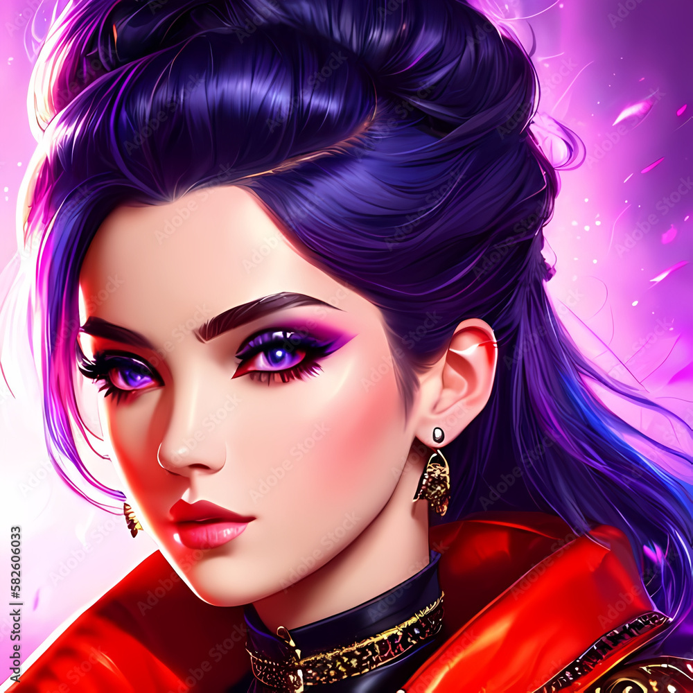 a pop fashion queen game character with super power. intricate high ...