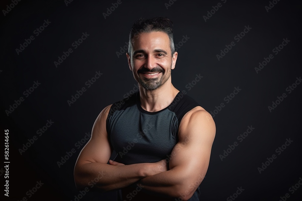 Young american sport coach entrepreneur posing fierce and powerful, is ...