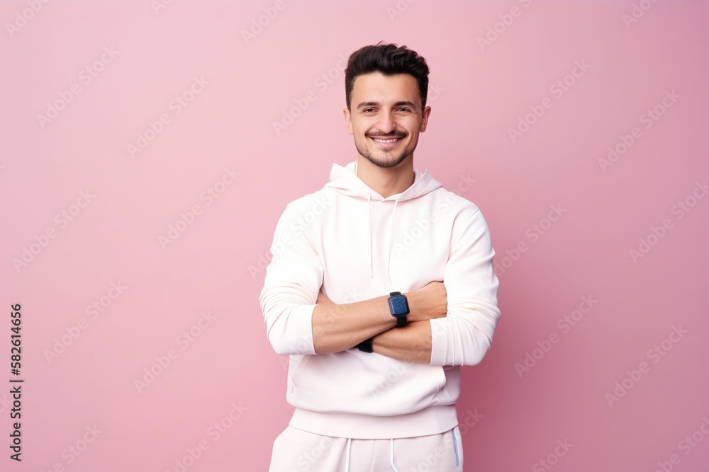 Young american sport coach entrepreneur posing fierce and powerful, is ...