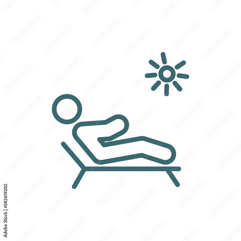 man sunbathing icon. Thin line man sunbathing icon from behavior and ...