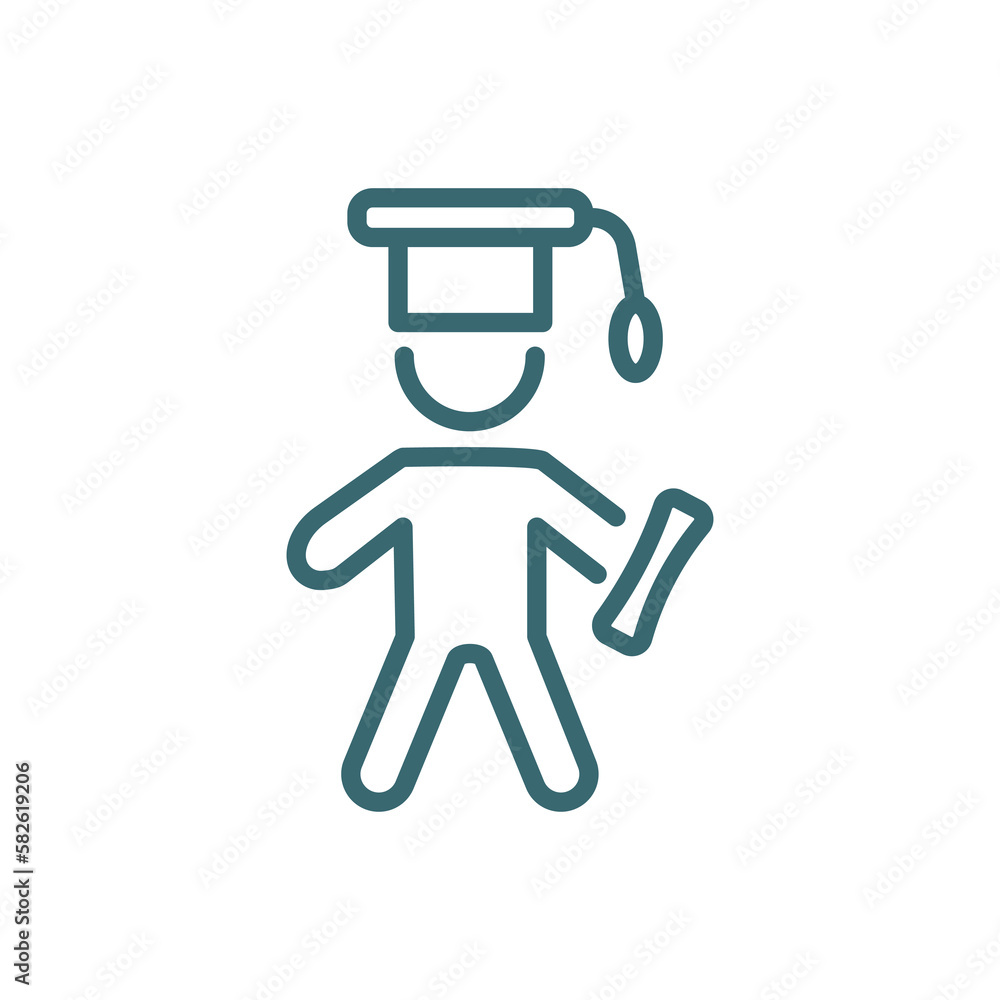 stick man graduated icon. Thin line stick man graduated icon from ... stick man graduated icon. Thin line stick man graduated icon from ...