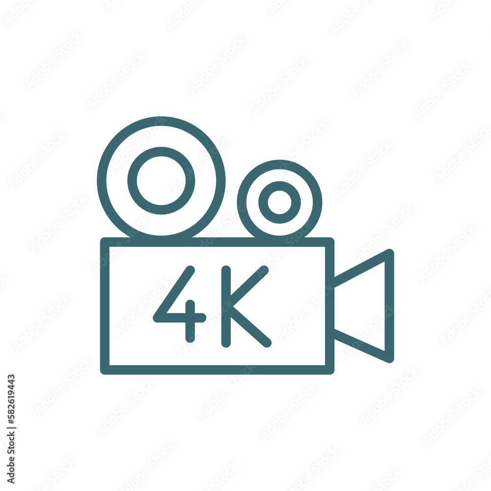 4k fullhd icon. Thin line 4k fullhd icon from cinema and theater ...