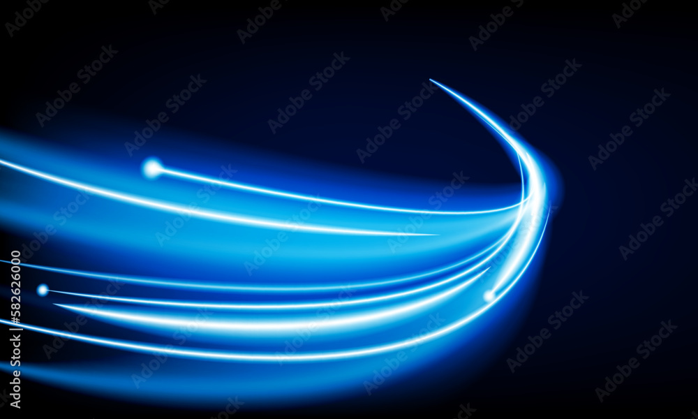 Abstract speed line background with dynamic light fiber cable ...