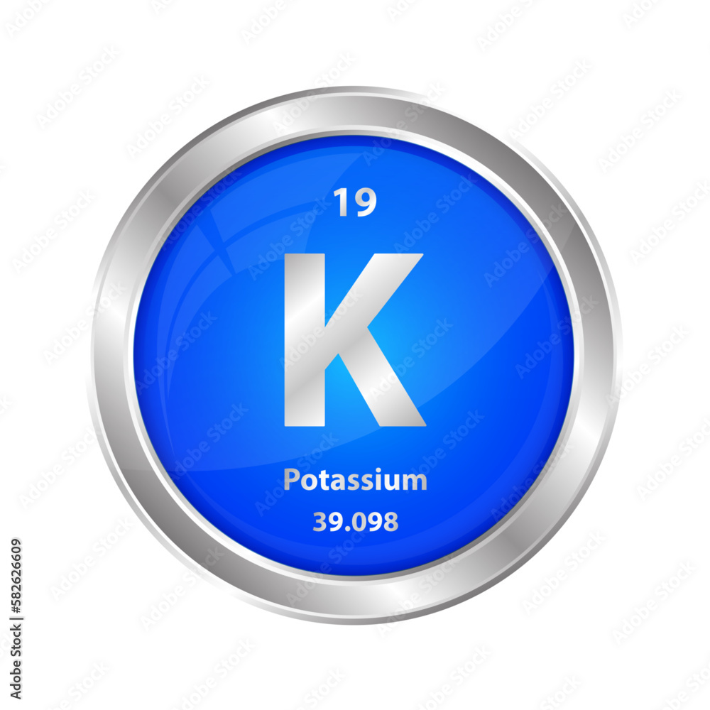 Vecteur Stock Icon structure Potassium, Kalium (K) chemical element ...