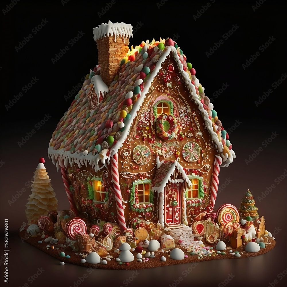 City made of gingerbread buildings like beautifully decorated Christmas ...