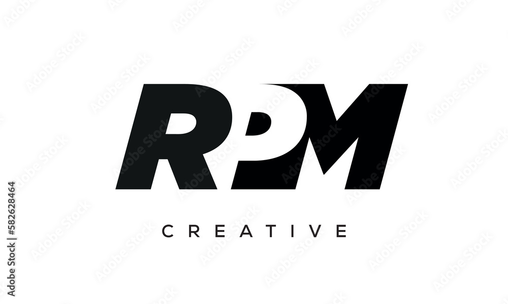 RPM letters negative space logo design. creative typography monogram ...