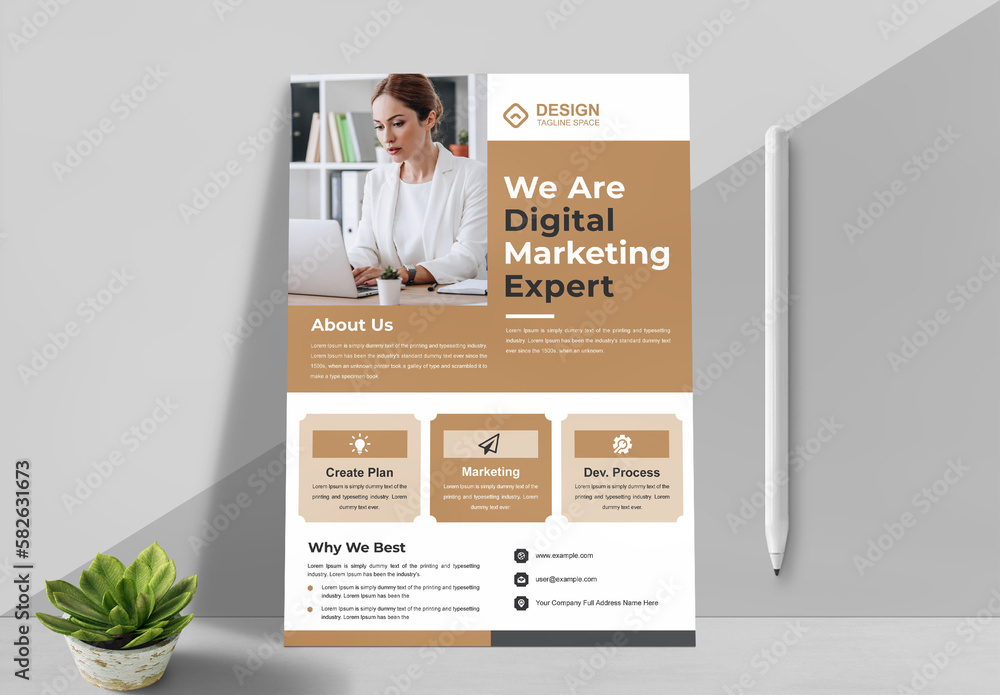 Marketing Expert Flyer Design Template Stock Template | Adobe Stock