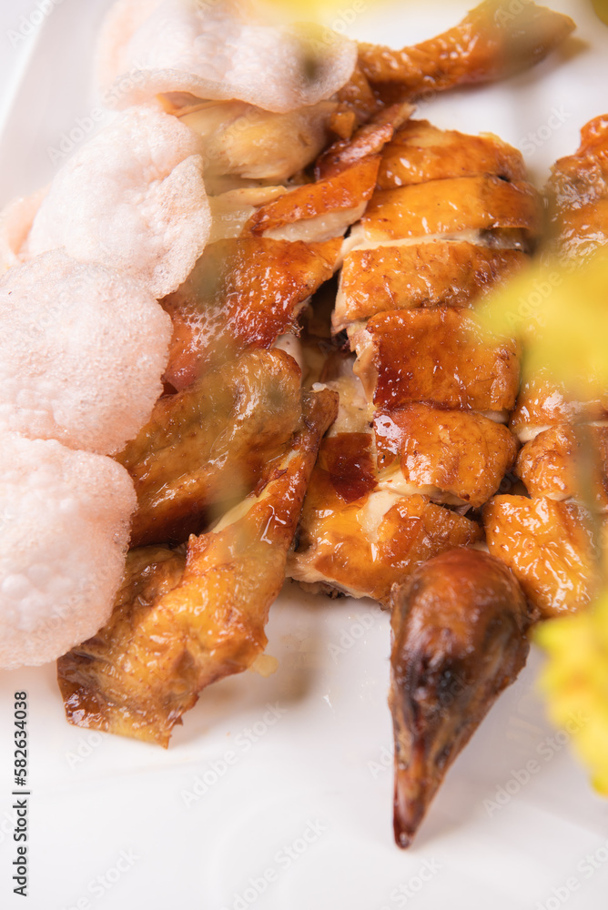 chef signature golden roasted crispy farm kampong whole chicken with ...