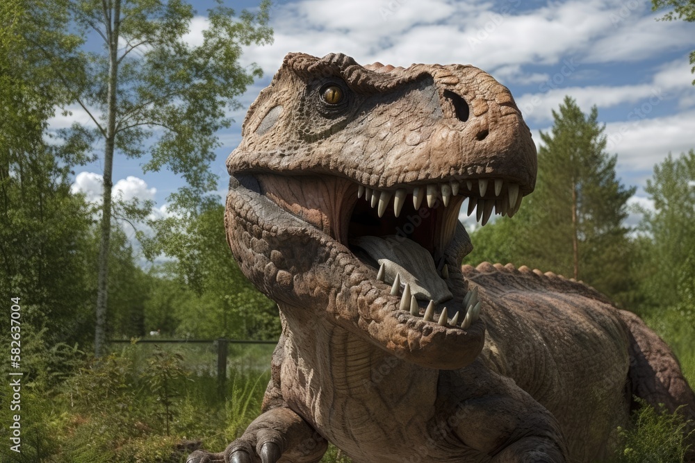 Dinosaur exhibit in Finnish Science Center Heureka on June 4, 2011 in ...