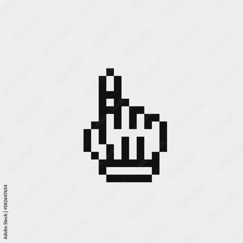 Bone hand. Index pointing up. Finger up. Video game sprite. Pixel art ...