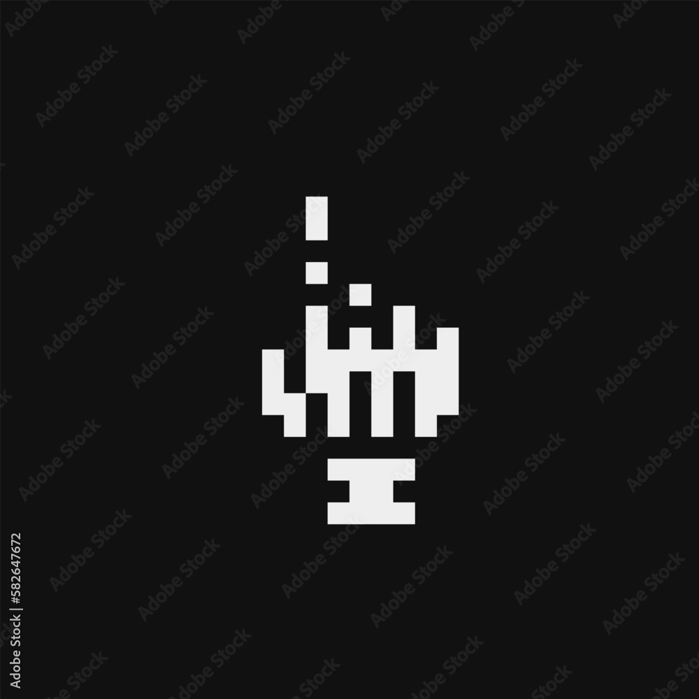 Bone hand. Index pointing up. Finger up. Video game sprite. Pixel art ...