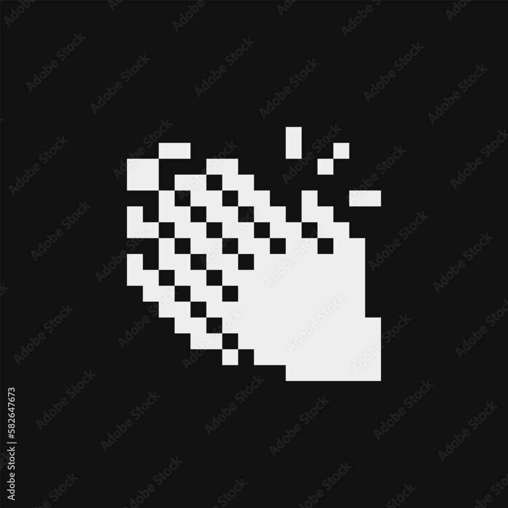 Vetor de Clapping hands. Pixel art applause icon. Flat style. 1-bit ...