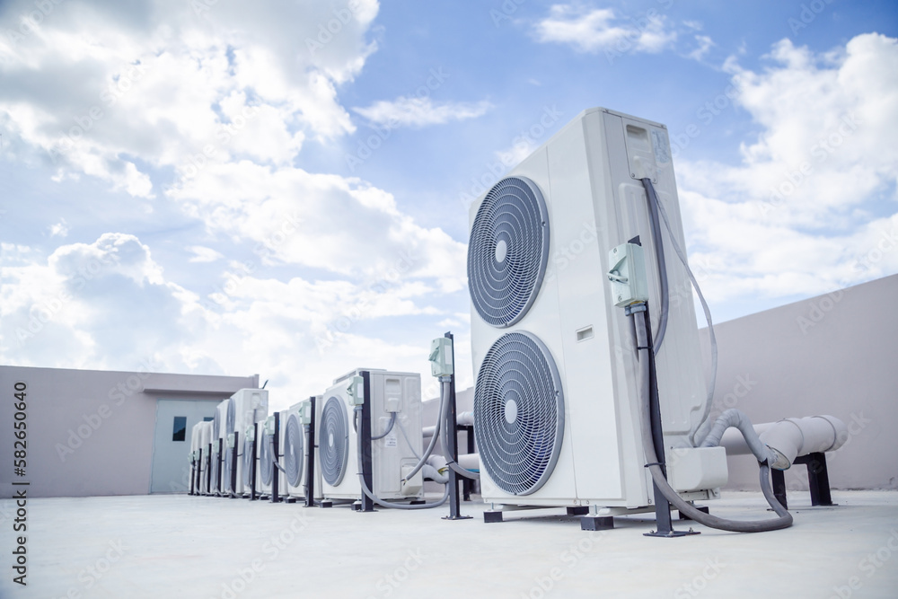 Foto de Air conditioning outdoor unit compressor install outside the ...