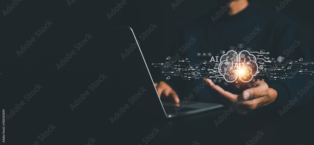 Chatbot chat AI concept, artificial intelligence Businessman using AI ... Chatbot chat AI concept, artificial intelligence Businessman using AI ...