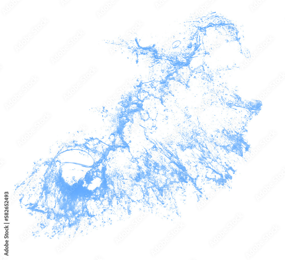 Blue water splash isolated on transparent background. Royalty high ...