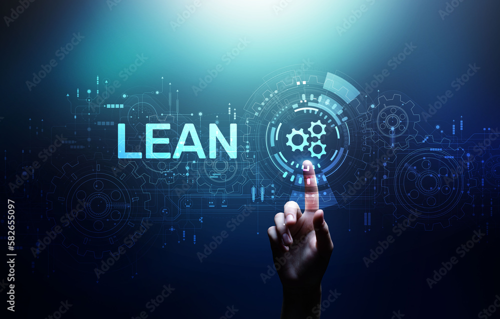 Lean manufacturing and software development methodology concept on ...