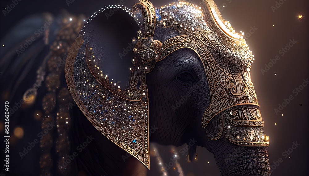 Elephant Animal Knight Warrior AI Generated Magic Elephant Animal Head ...