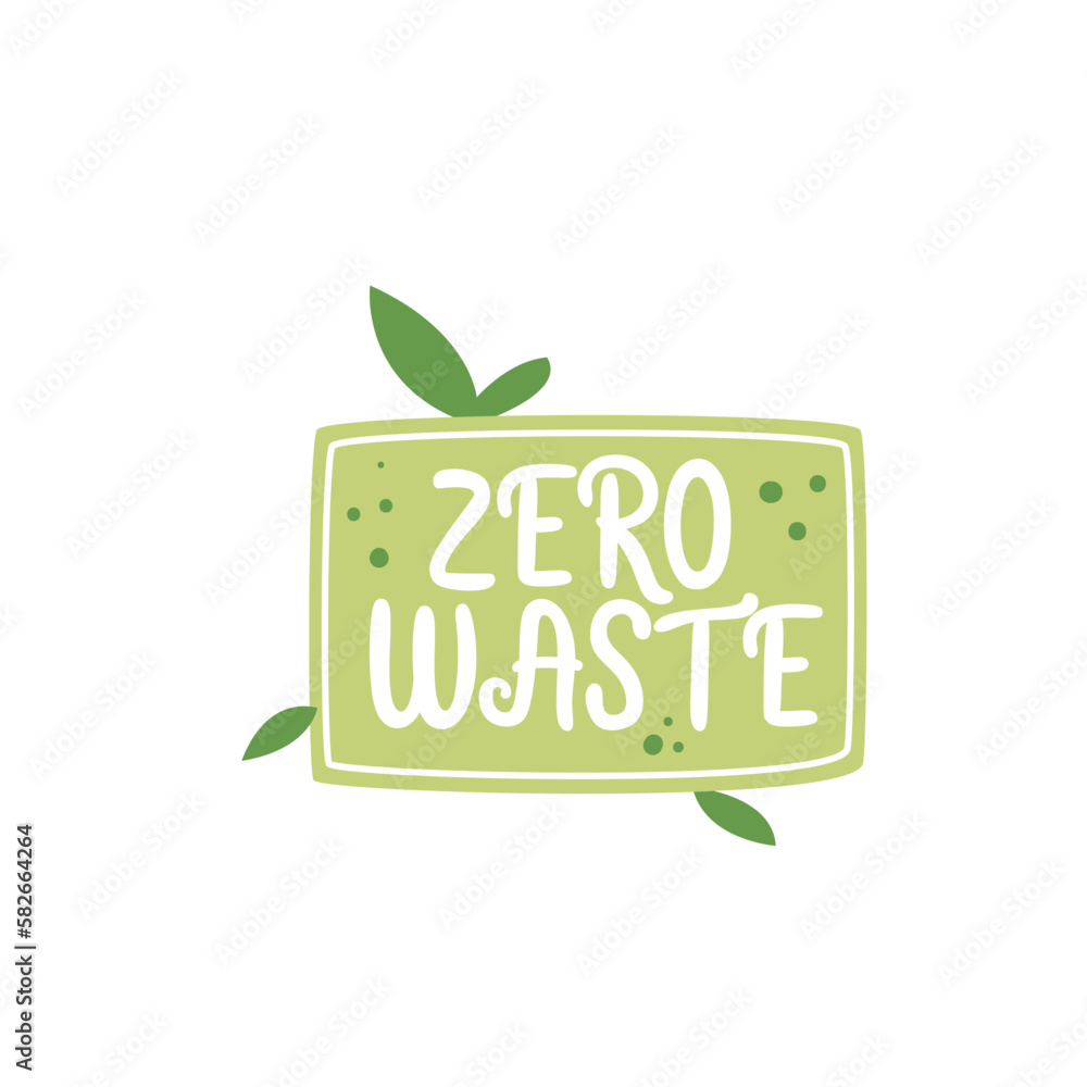 Zero waste sticker vector illustration. Cartoon isolated eco friendly ...