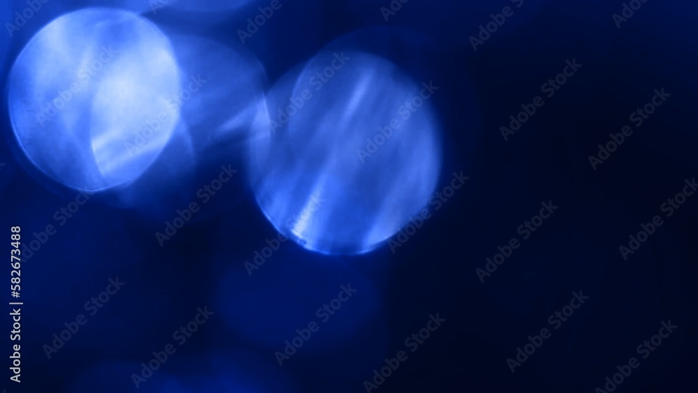 Abstract dark blue natural optical bokeh loop background. Organic ...