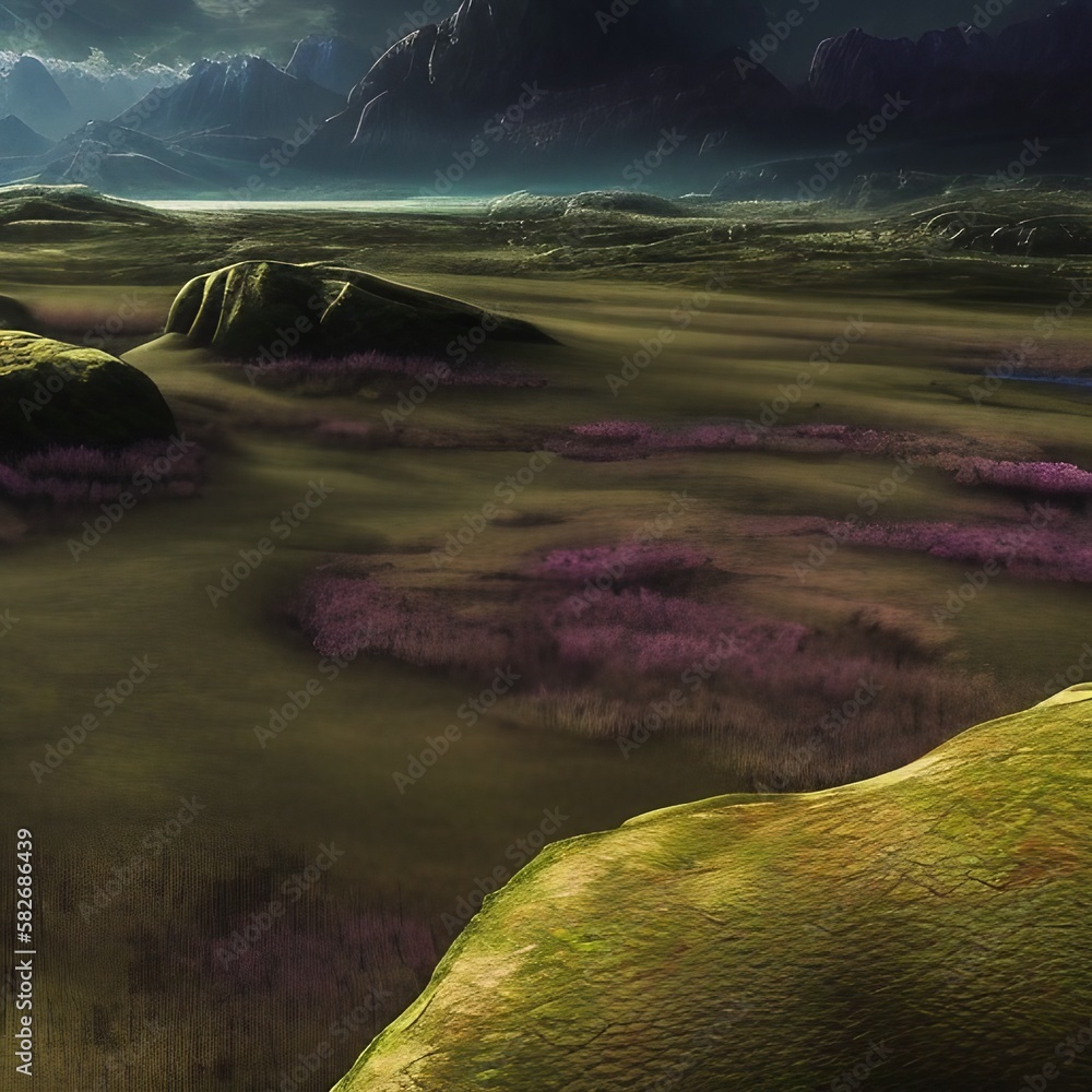 Mysterious realistic highly detailed sci fi Spring Landscape That ...