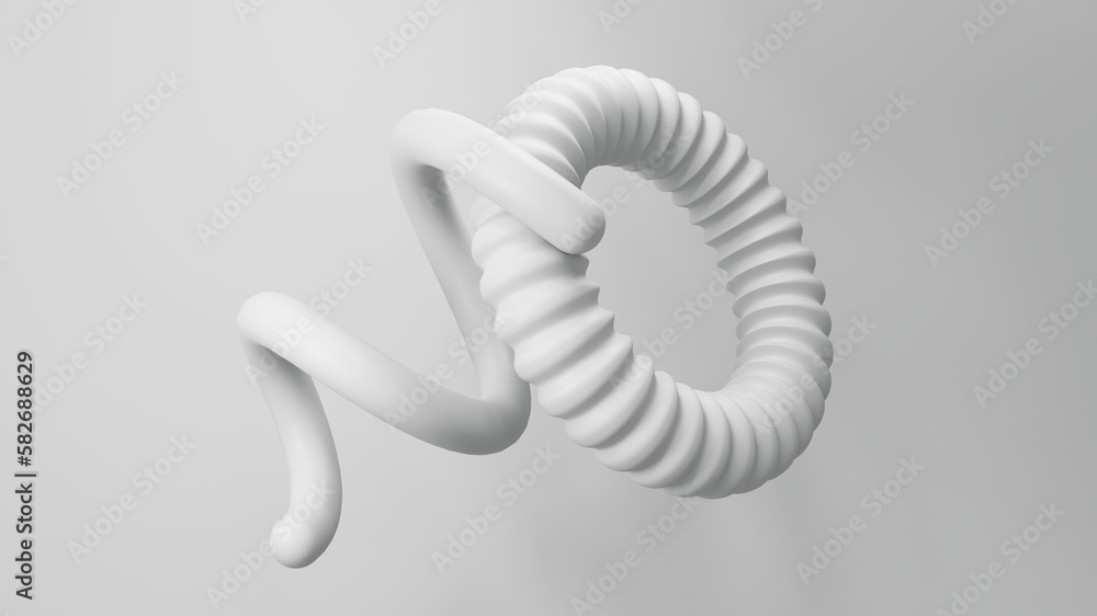 Abstract minimal 3d rendering, bright blue geometric background with cubes, objects, forms ...