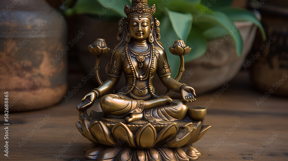 Hindu Goddess Lakshmi - Goddess of wealth and fortune Stock ...