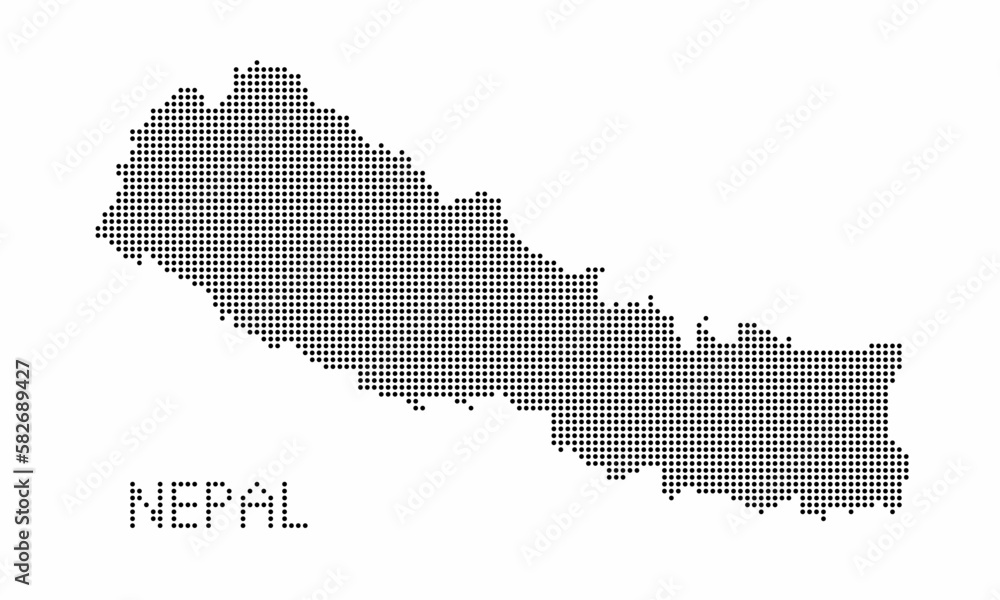 Nepal dotted map with grunge texture in dot style. Abstract vector ...