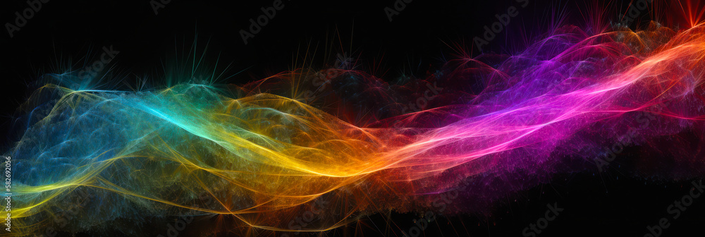 Silky membrane of rainbow colored plasma flow.An eye catching abstract ...