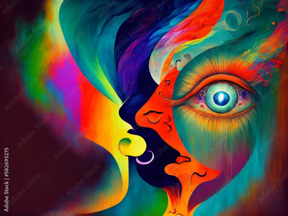 Abstract background with some elements of a human face. Human face ...