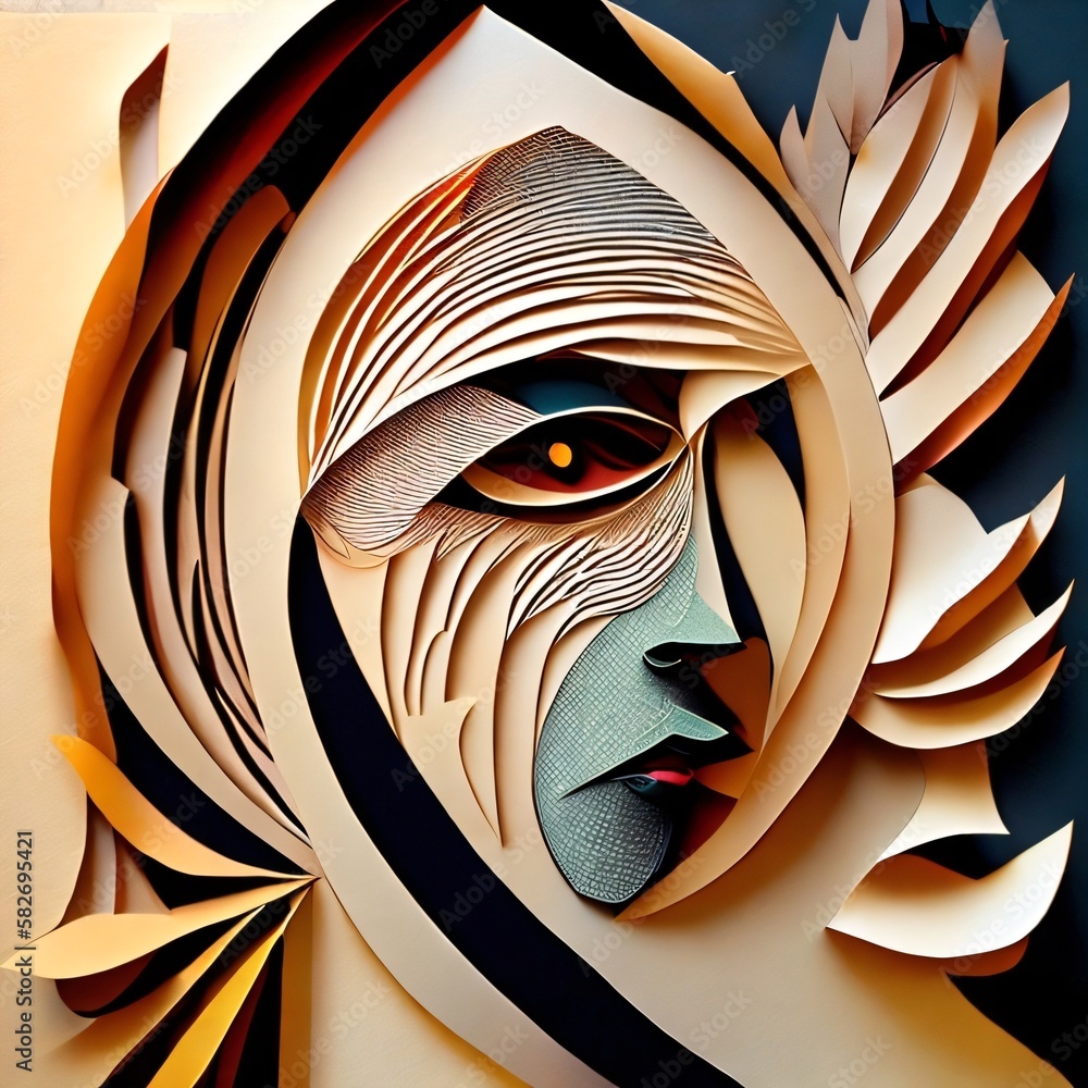 Abstract background with some elements of a human face. Human face ...