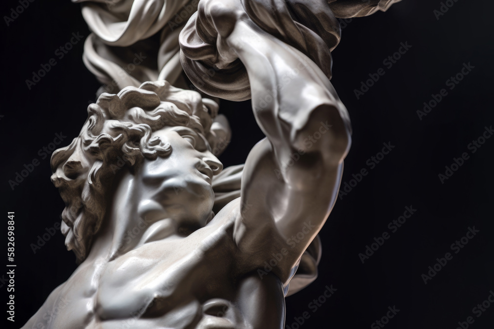 Illustration of a Renaissance marble statue of Prometheus. In Greek ...