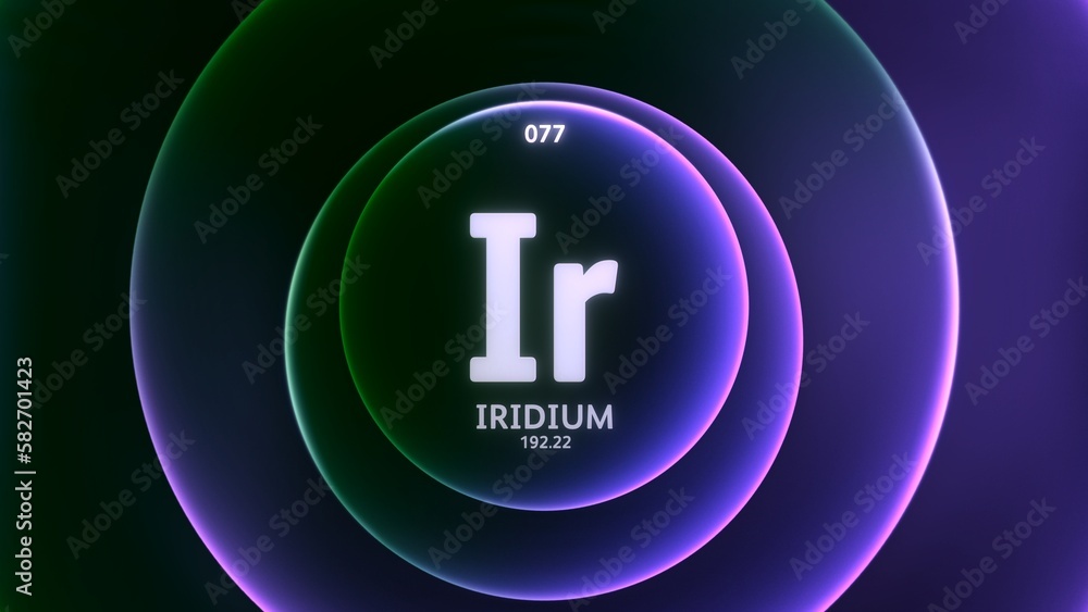 Iridium as Element 77 of the Periodic Table. Concept illustration on ...