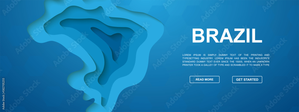 Brazil paper cut symbol for promotion banner. Horizontal paper cut ...