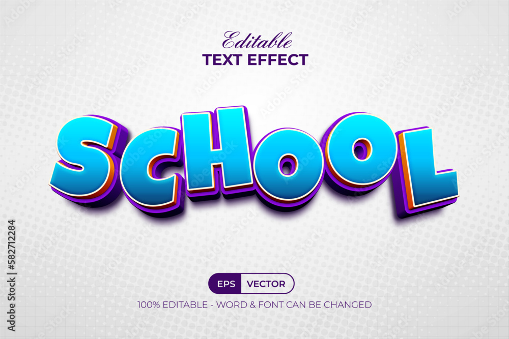 School text effect fun style. Editable text effect. Stock Vector ...