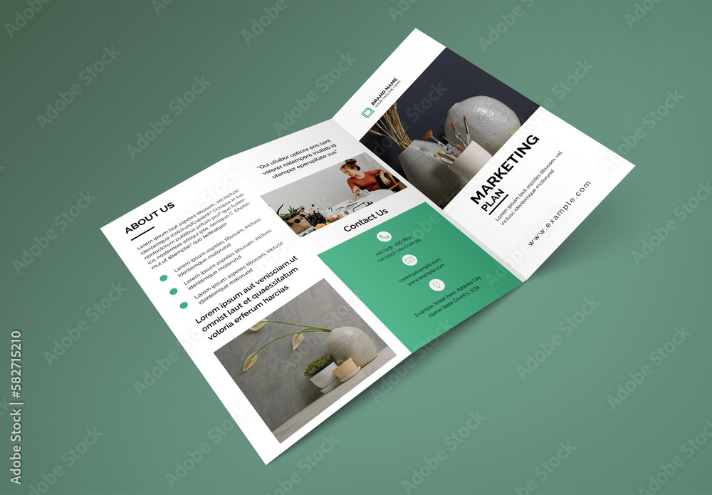 Marketing Plan Tri-Fold Layout Stock Template | Adobe Stock