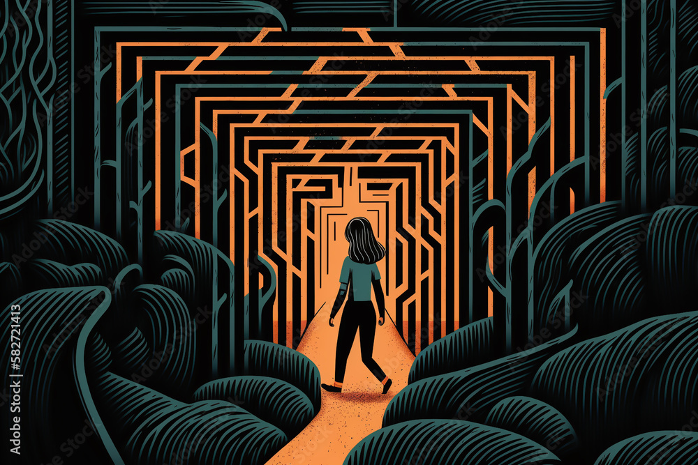 the woman in the maze, created by a neural network, Generative AI ...