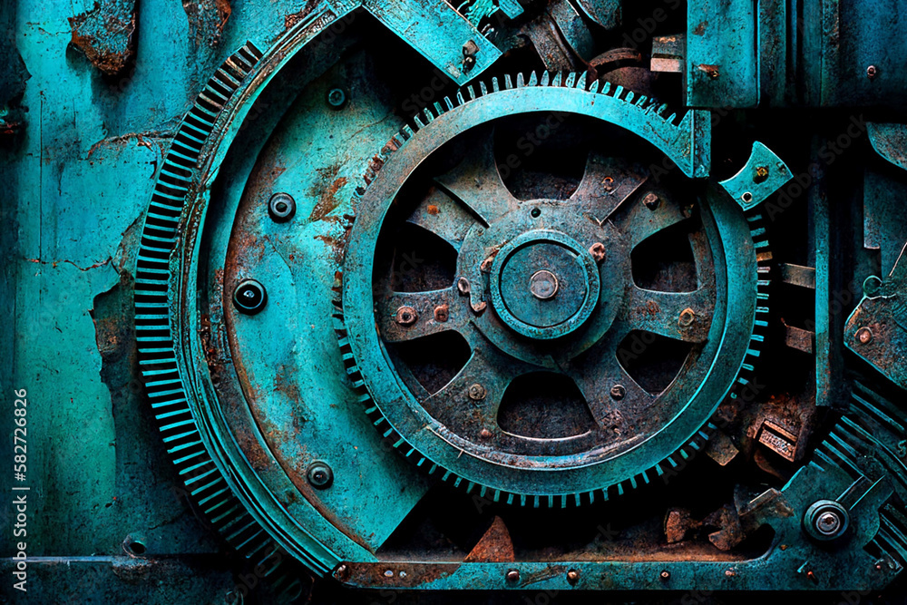 Illustration of abstract industrial background design with old and ...