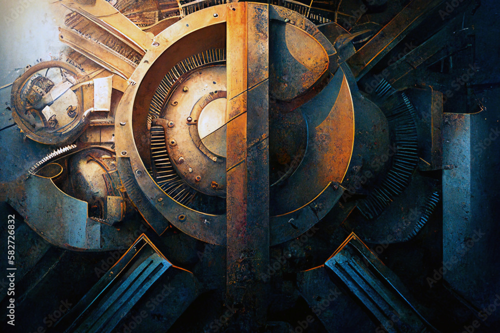 Illustration of abstract industrial background design with old and ...