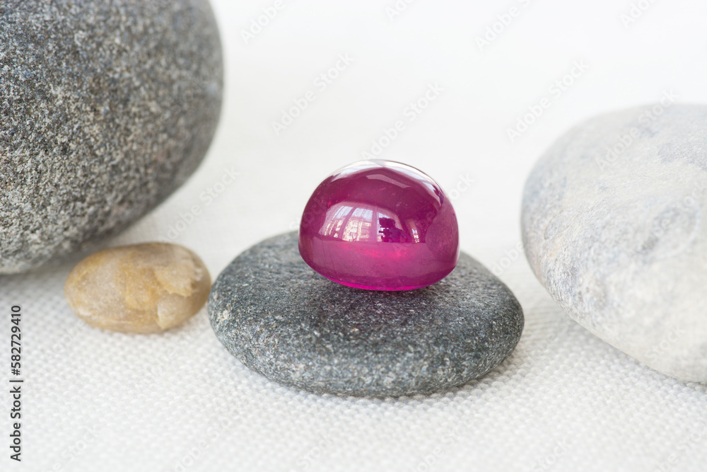 Natural red ruby cabochon drop shaped gestone loose polished ...