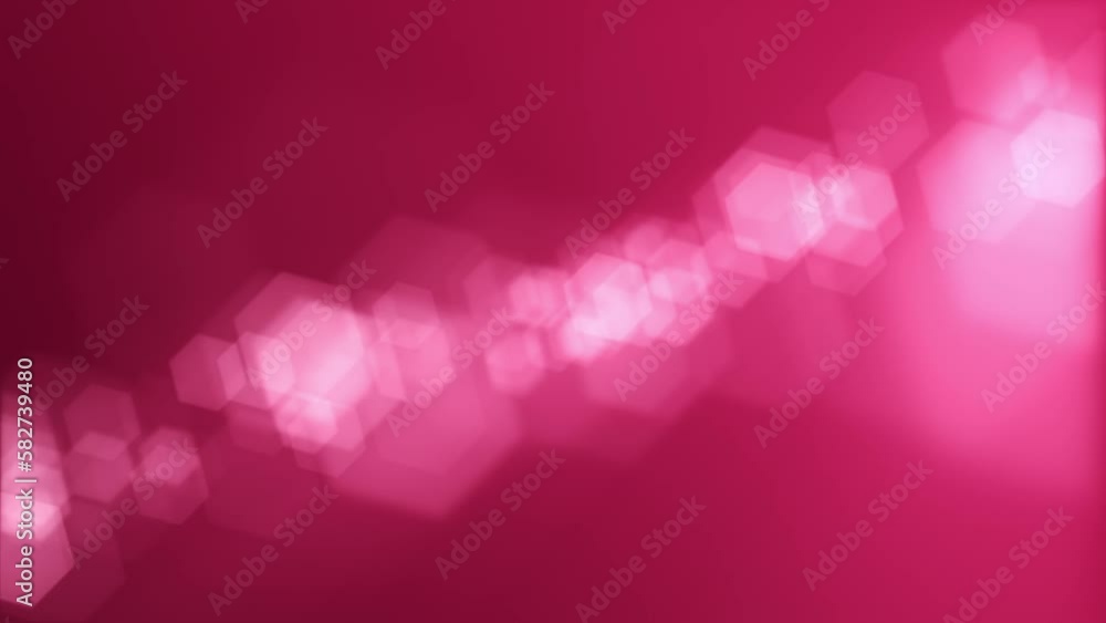 Defocused bokeh lights background. This elegant magenta motion background animation with ...