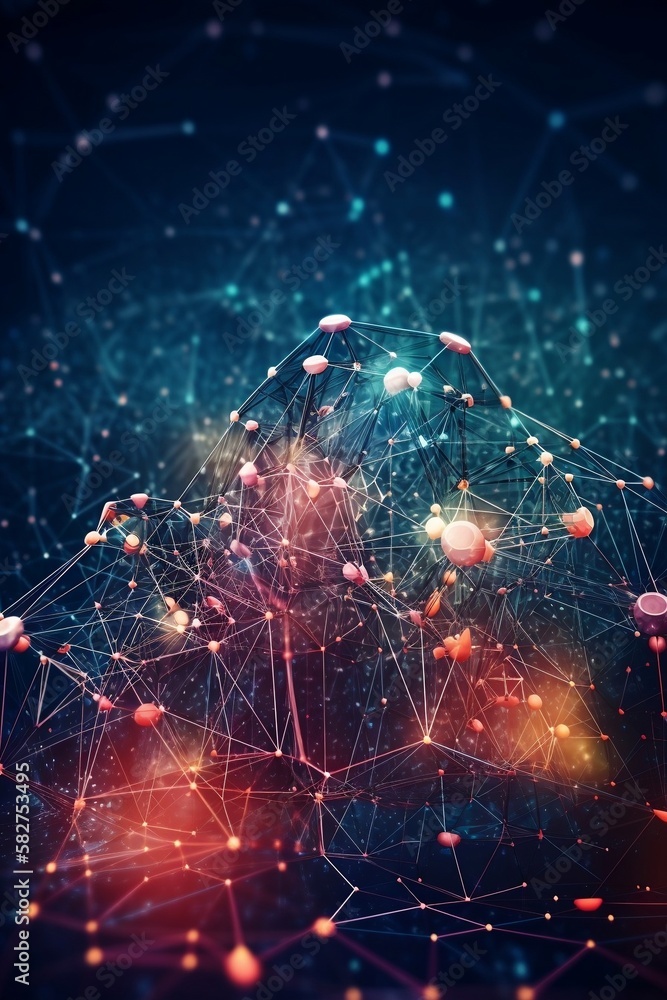 artificial intelligence, machine learning concepts, complex algorithms and networks that drive ...