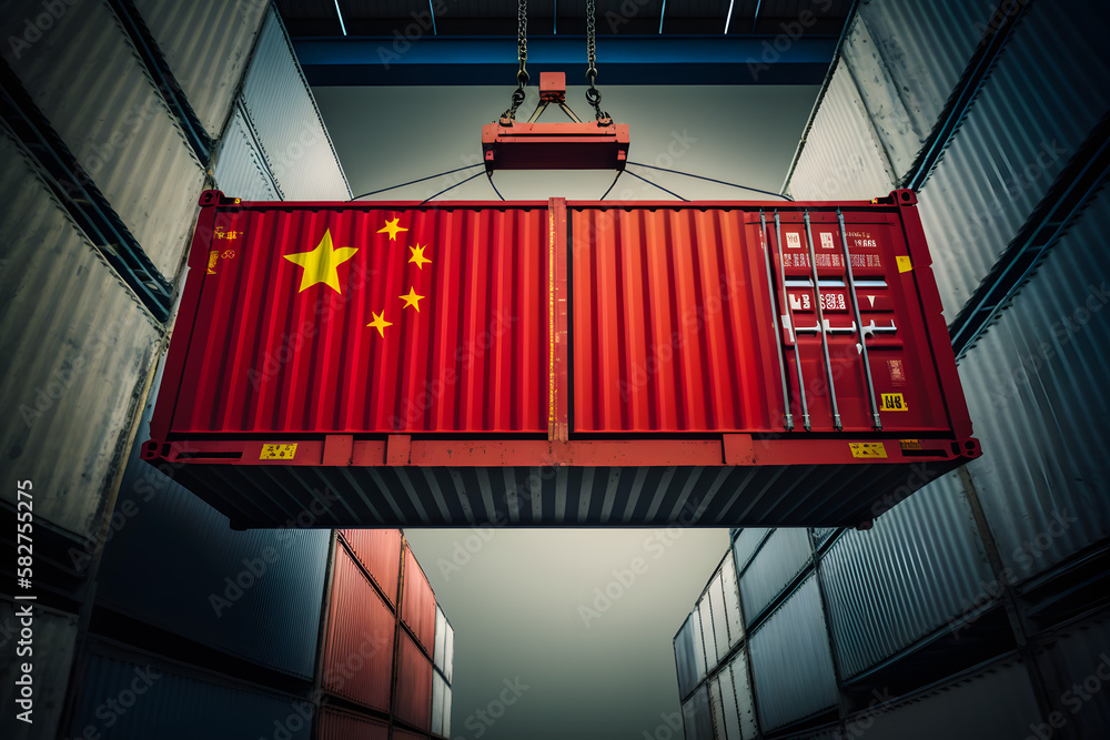 The concept of China export-import, container transporting and national ...