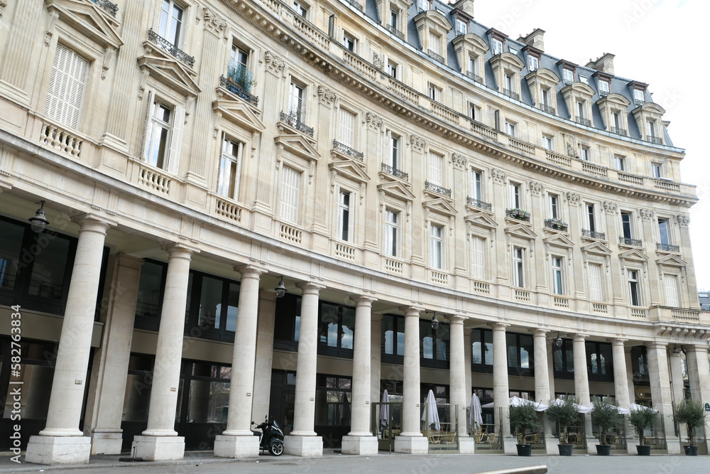 Paris, France. February 19. 2023. Perspective on the semi circular ...