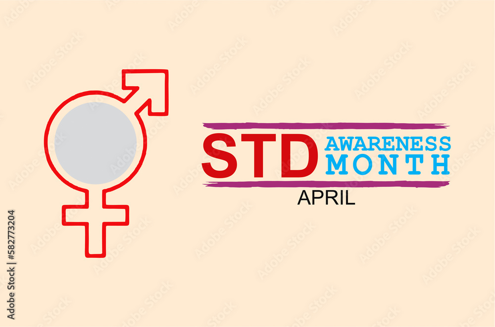 Sexually Transmitted diseases, STD, Awareness Month, April. Poster and ...