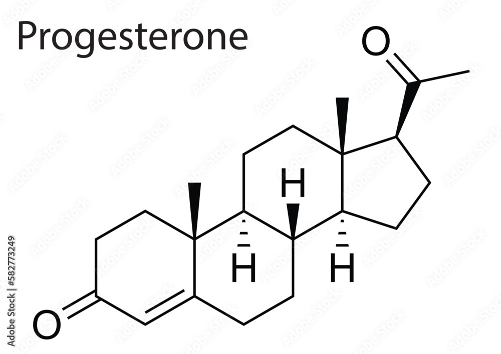 Vector of molecular structure of Progesterone human steroid Stock ...