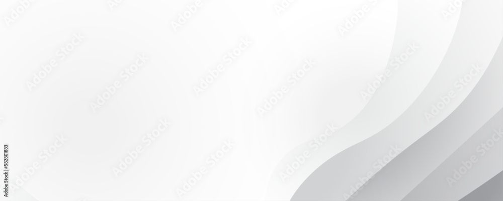 Minimalist wavy white paper effect with layers into grey shadow showing ...