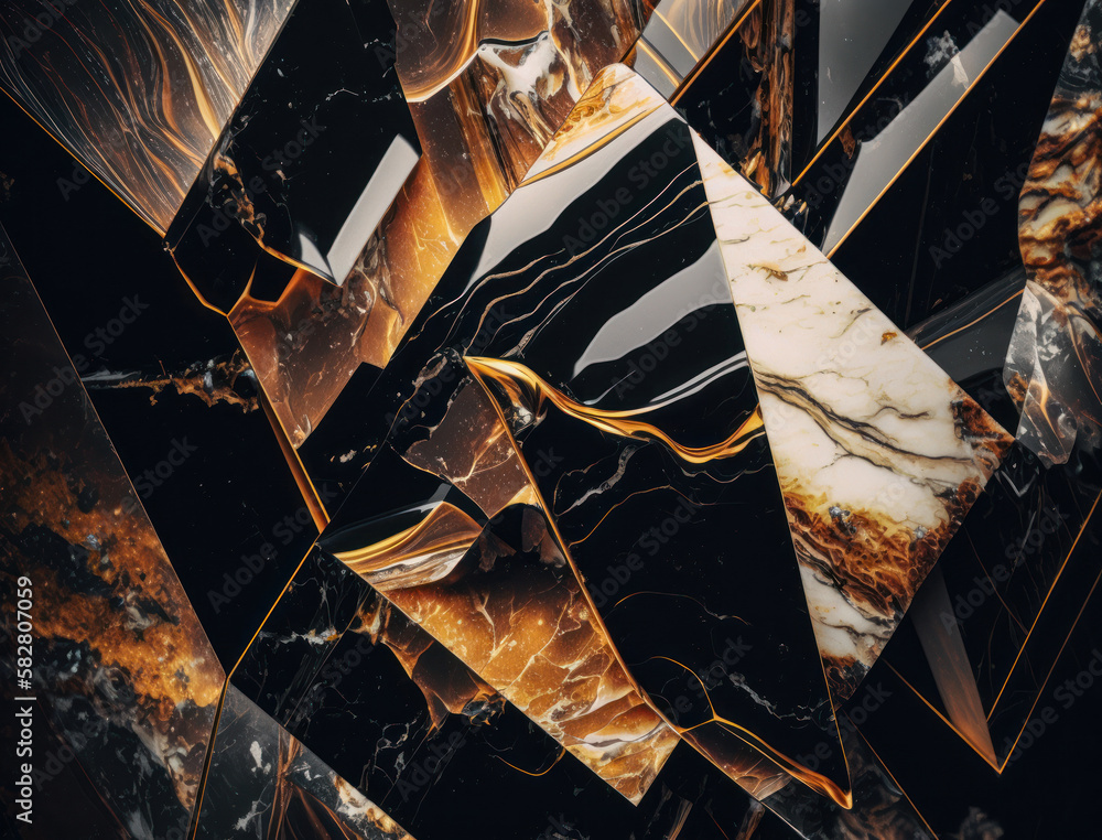 Dark black and gold Marble stone texture background material with ...